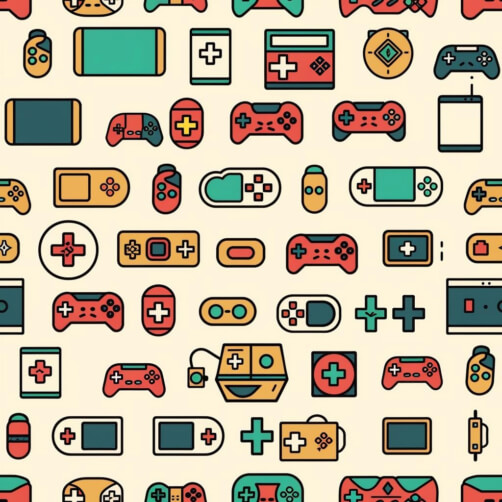 Download Colorful Video Game Controllers Seamless Pattern Patterns ...