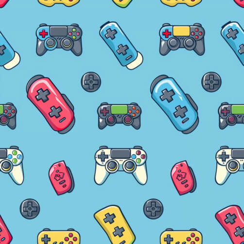 Download Colorful Video Game Controllers Seamless Pattern Patterns ...