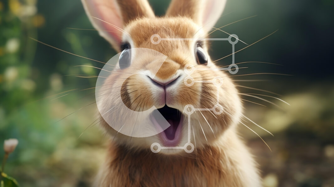 Download Excited Rabbit in Nature Stockphotos Online - Creative Fabrica