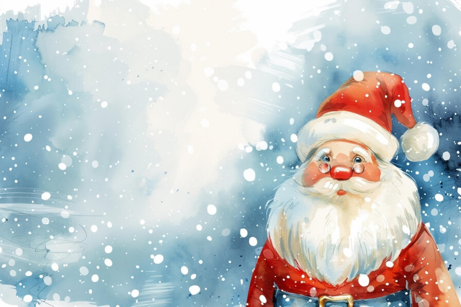 Download Santa Claus Watercolor Painting in Snow Backgrounds Online ...