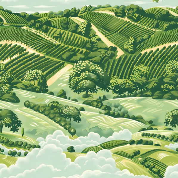 Download Green Landscape with Trees, Hills, and Valleys Patterns Online ...