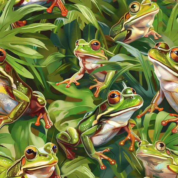 Download Seamless Green Frogs Pattern in Jungle Patterns Online ...