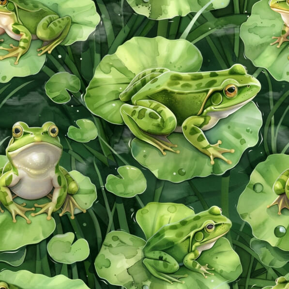Download Seamless Frog Pattern with Water Lilies Patterns Online ...