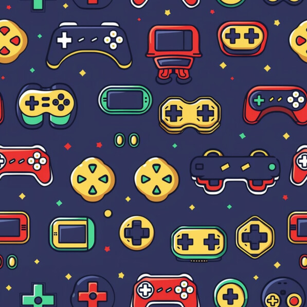 Download Colorful Video Game Controllers Pattern Patterns Online ...