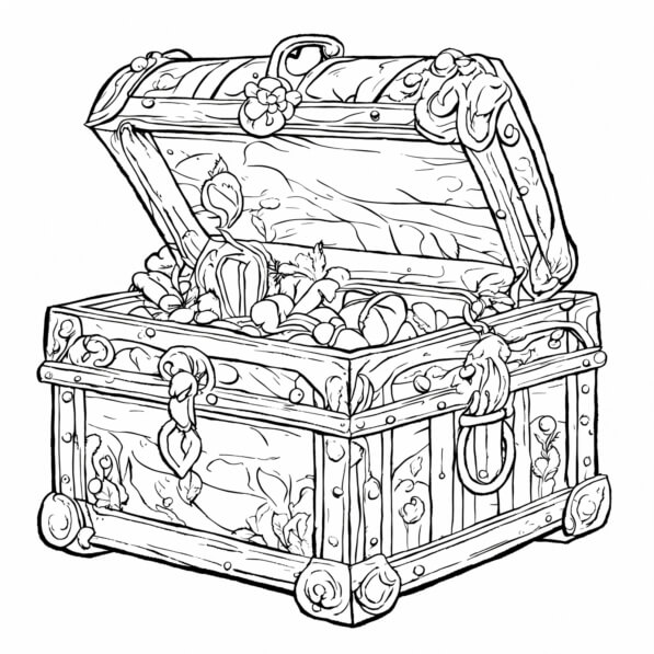 Download Treasure Chest Coloring Page Coloring pages Online - Creative ...
