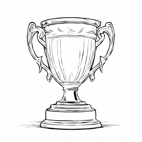 Descarga Dibujo en Blanco y Negro de Copa de Trofeo Páginas para ...