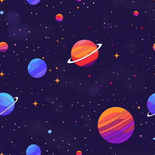 Download Seamless Space Pattern with Planets, Stars, and Moons Patterns ...