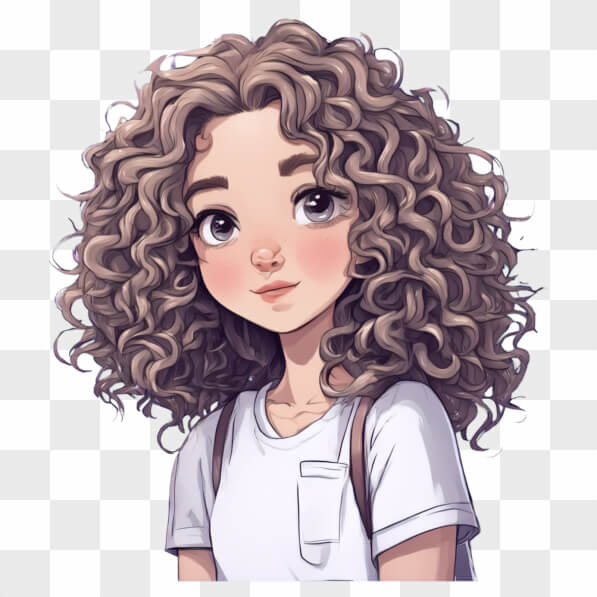 Descarga Niña de dibujos animados con el pelo largo y rizado Cartoons ...