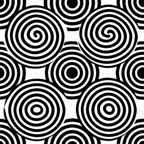 Descarga Patrón sin costuras de espirales en blanco y negro en forma de ...