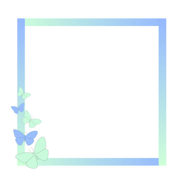 Download Square Frame with Blue and Green Butterflies Frames Online ...