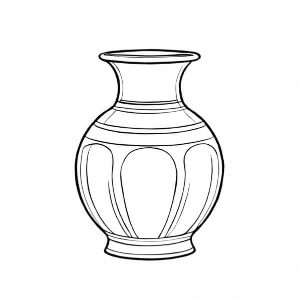 Download Black-and-White Drawing of an Empty Vase Coloring pages Online ...