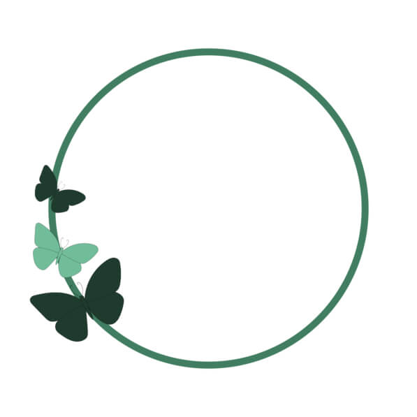 Download Circular Frame with Green Butterflies Frames Online - Creative ...