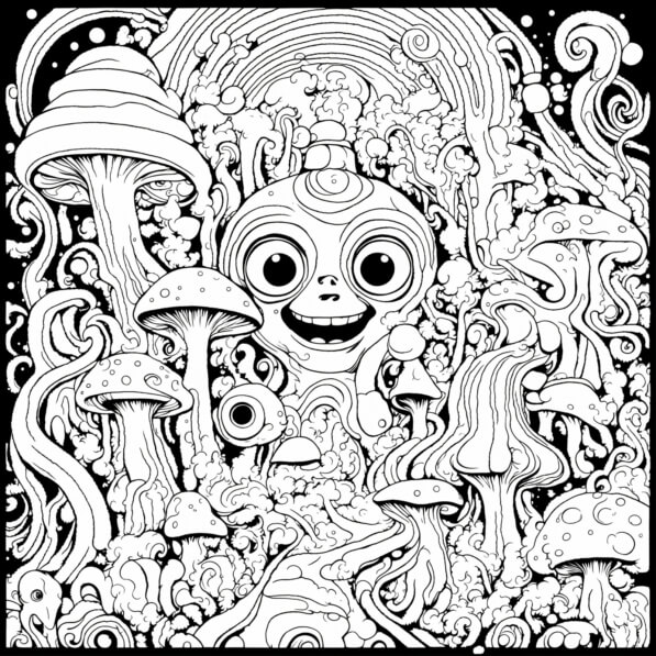 Download Psychedelic Mushroom Coloring Page Coloring pages Online ...
