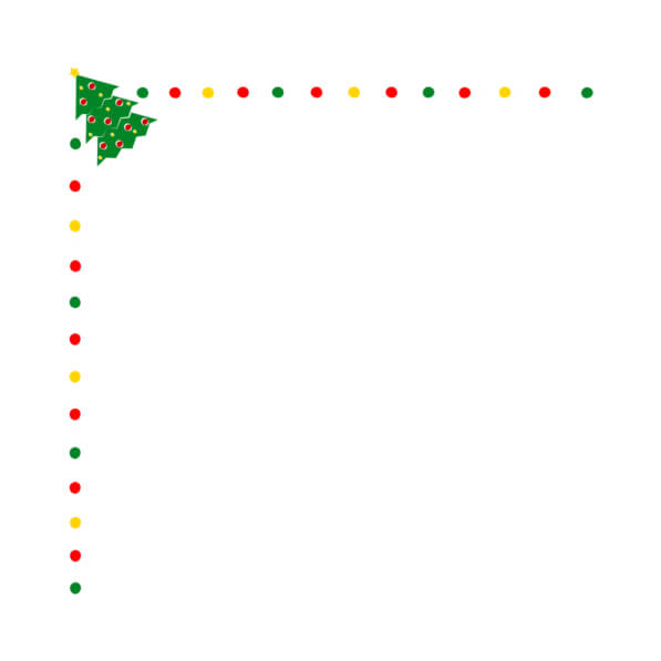 Baixe Borda de árvore de Natal com pontos vermelhos, verdes e amarelos ...