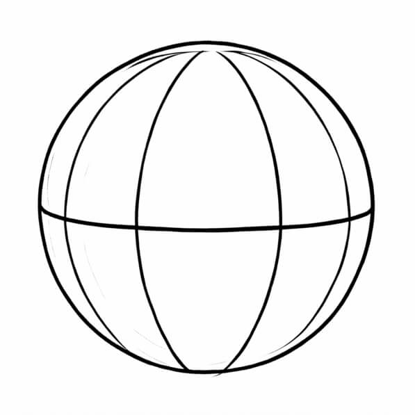 Descarga Dibujo de una esfera con líneas geométricas Páginas para colorear En Línea - Creative ...