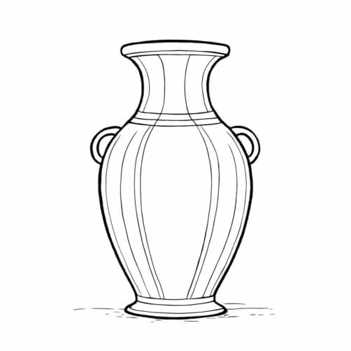 Download Black-and-White Drawing of an Empty Vase Coloring pages Online ...