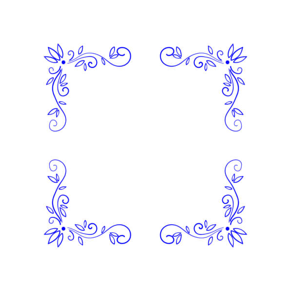 Scarica Cornice quadrata blu con disegni floreali Frames Online ...