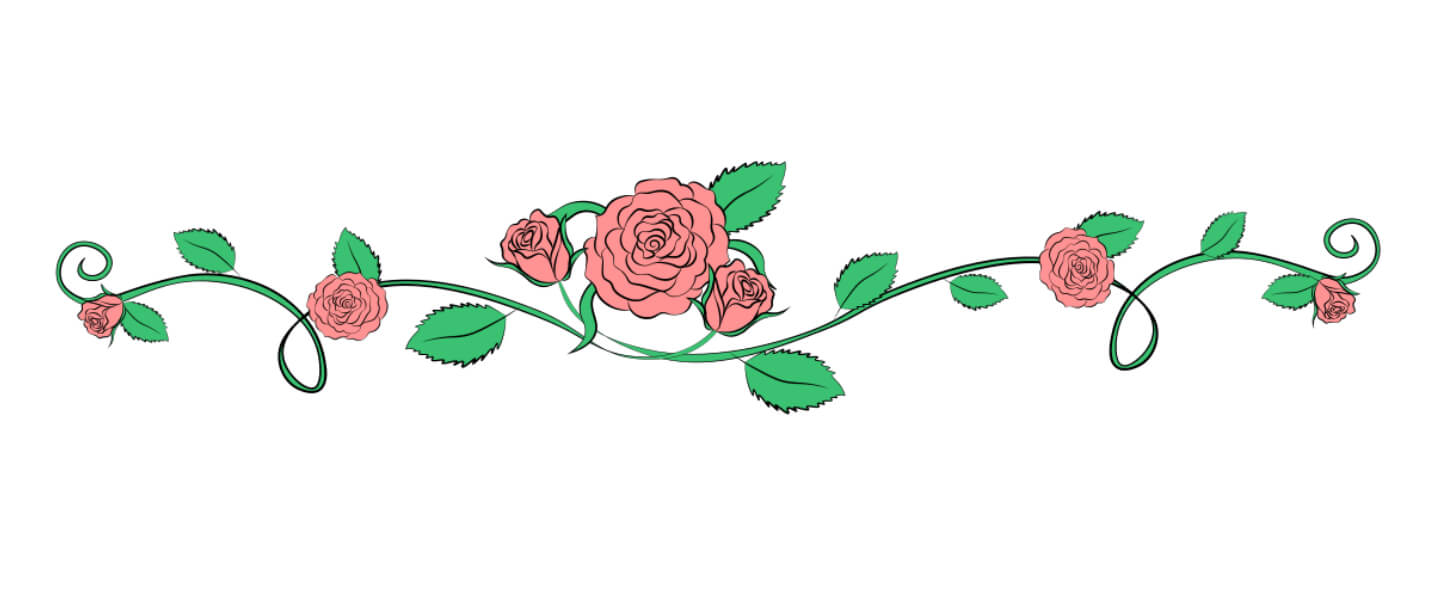 Descarga Diseño Floral con Rosas Rosadas y Hojas Verdes Bordes y ...