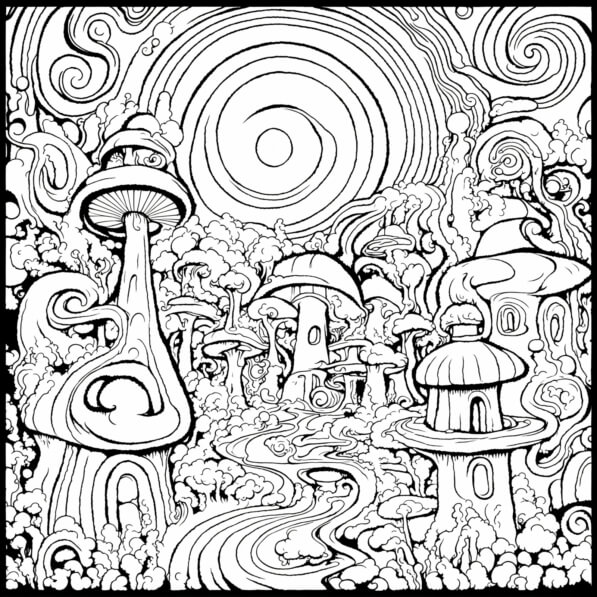 Download Psychedelic Mushrooms Coloring Page Coloring pages Online ...