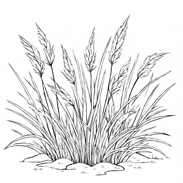 Download Tall Grasses and Rocks Educational Coloring Page Coloring ...