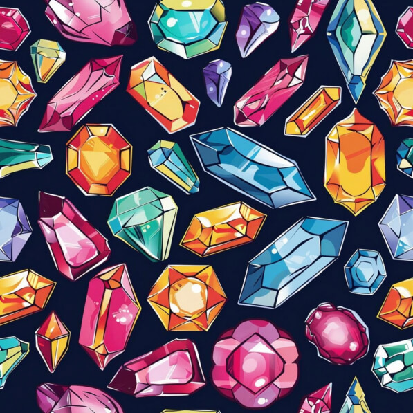 Download Colorful Gems Seamless Pattern Patterns Online - Creative Fabrica