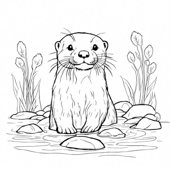 Descarga Página para Colorear de Nutria Páginas para colorear En Línea ...