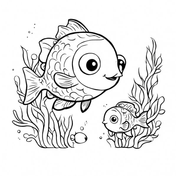 Download Colorful Fish Swimming in the Ocean Coloring pages Online ...