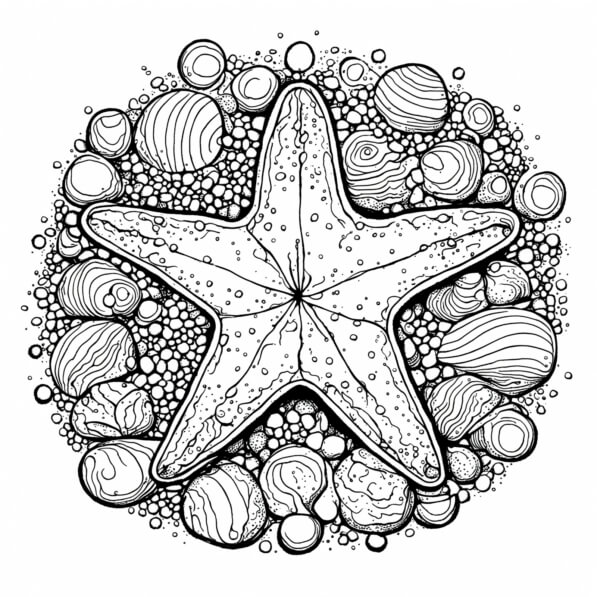 Download Starfish and Seashells Coloring Page Coloring pages Online ...