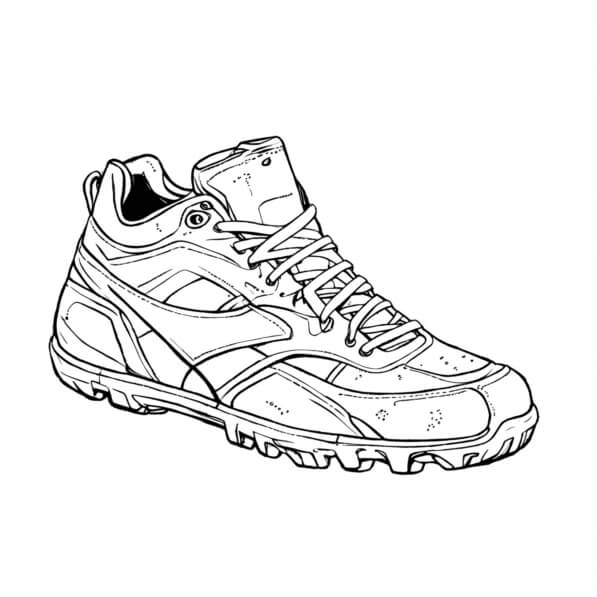 Download Athletic Shoe Drawing Coloring pages Online - Creative Fabrica