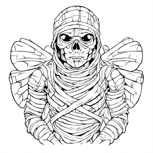 Scarica Disegno educativo di una mummia Pagine da colorare Online ...