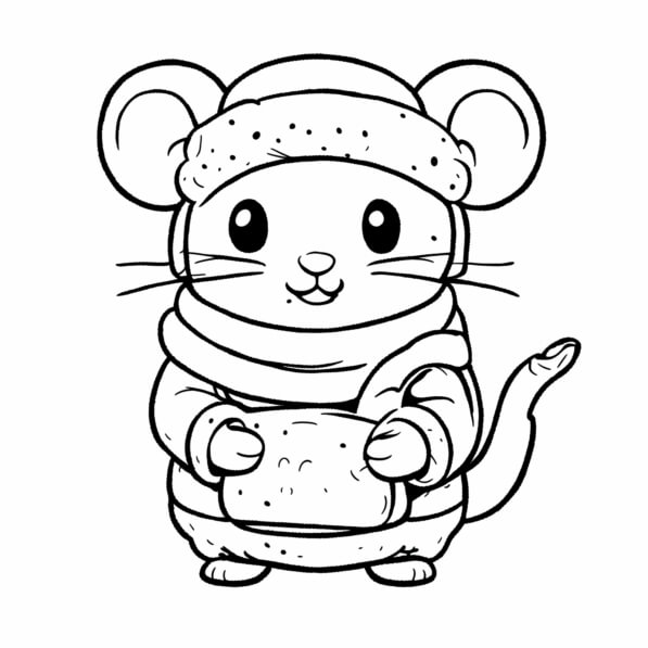 Download Cute Mouse in Winter Clothes Coloring Page Coloring pages ...