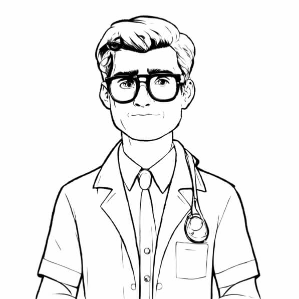 Download Adult Male Doctor Illustration Coloring pages Online ...