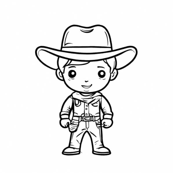 Download Western Cowboy Boy Coloring Page Coloring pages Online ...