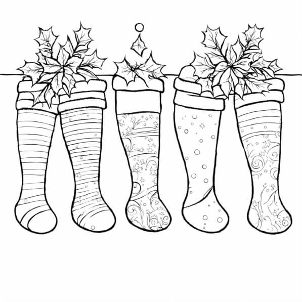Download Christmas Stockings Coloring Page Coloring pages Online ...