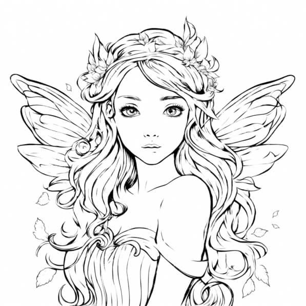 Download Fantasy Fairy Coloring Page Coloring pages Online - Creative ...