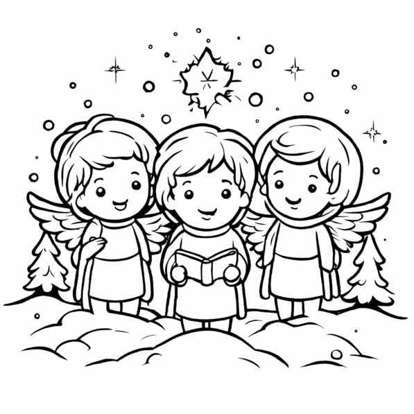 Pobierz narzędzie Kolorowanka: Anioły Śpiewające Kolędy Kolorowanki ...