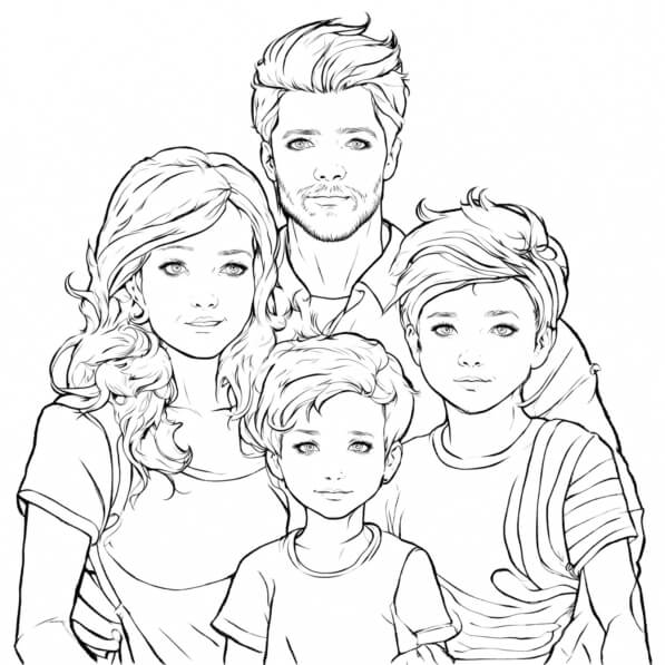 Download Family Coloring Page with Names Coloring pages Online ...