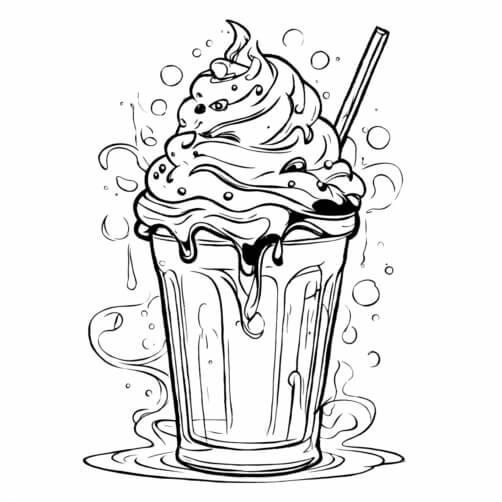 Download Black and White Drawing of Ice Cream Shake Coloring pages ...