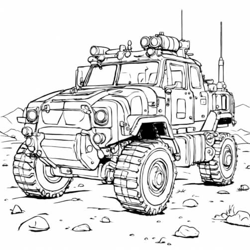 Download Army Vehicle Coloring Page with Soldiers and Military Vehicles ...