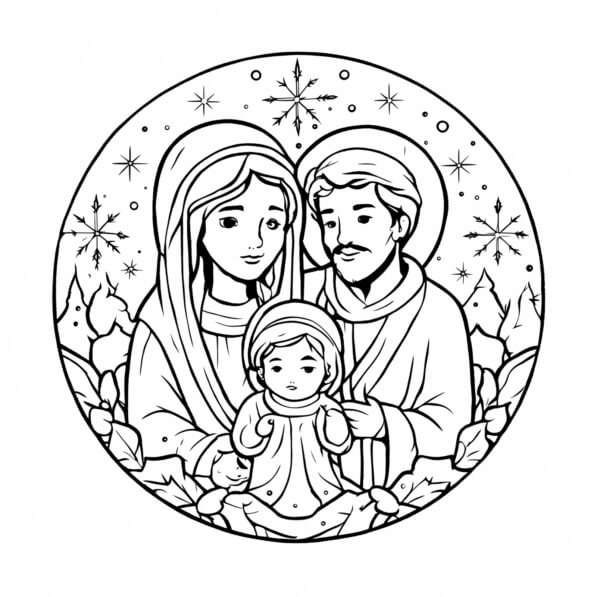 Download Black and White Coloring Page of Jesus and Mary Coloring pages ...