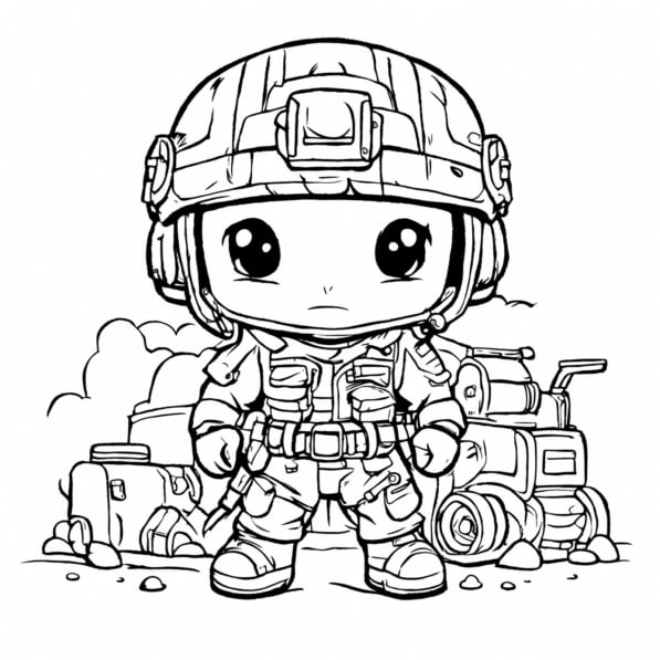 Download Cartoon Soldier and Vehicles Coloring Page Coloring pages ...