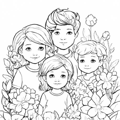 Download Family Coloring Page with Names Coloring pages Online ...