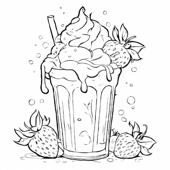 Download Strawberry Milkshake Coloring Page Coloring pages Online ...