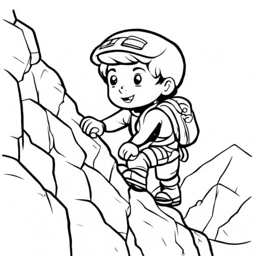 Download Boy Climbing Mountain Coloring Page Coloring pages Online ...