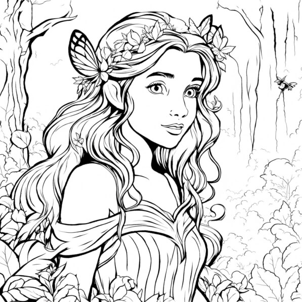 Télécharger Fille aux longs cheveux dans les pages à colorier de la ...