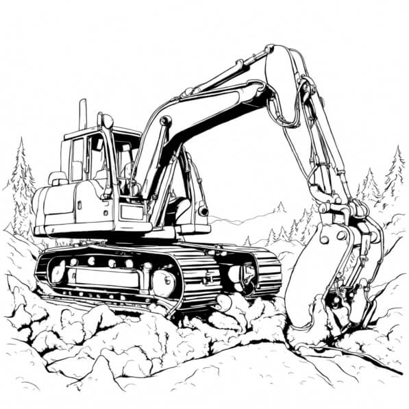 Scarica Escavatore al Cantiere Edile Pagine da colorare Online ...