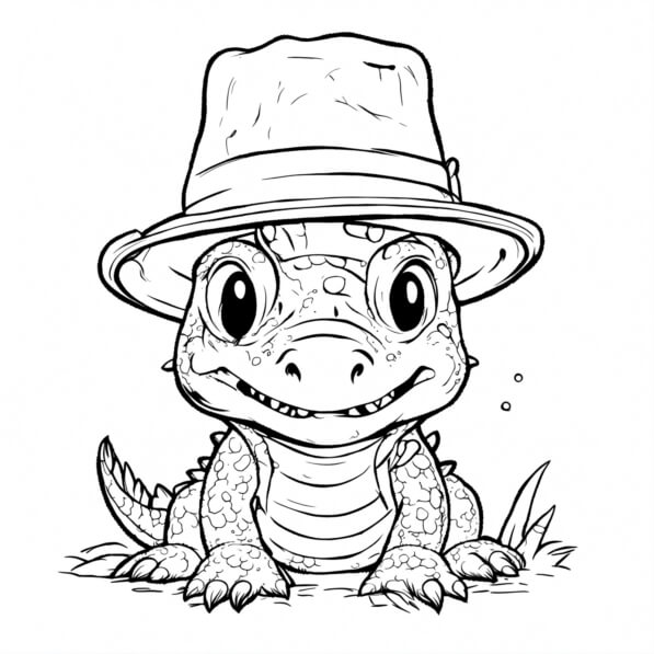 Download Baby Alligator Coloring Page Coloring pages Online - Creative ...