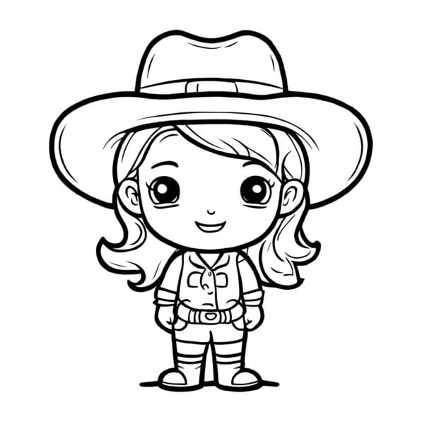 Download Cowgirl Coloring Page Coloring pages Online - Creative Fabrica