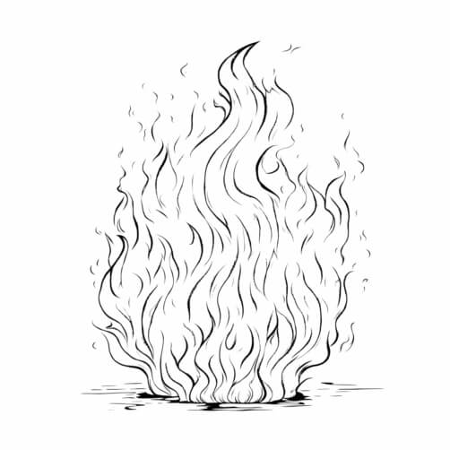 Download Black and White Drawing of Fire on Ground Coloring pages ...