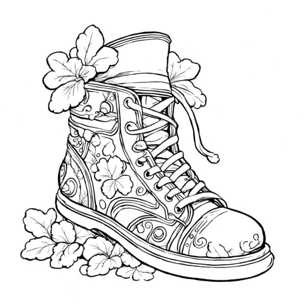 Download Kids Coloring Pages: Shoes with Flowers Coloring pages Online ...